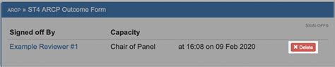 Remove A Chair Of Panel Post Graduate Dean Sign Off On An Arcp Outcome Form Portfolioonline