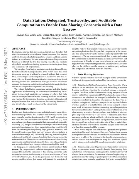 Pdf Data Station Delegated Trustworthy And Auditable Computation To Enable Data Sharing