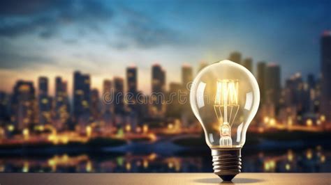 A Simple Light Bulb On A Table Stock Image Image Of Table Electric