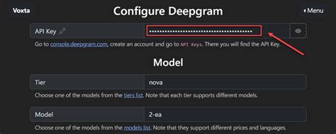 Deepgram · Voxta Documentation