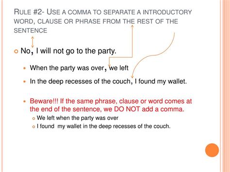 PPT Comma Rules PowerPoint Presentation Free Download ID 1431139