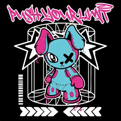 Premium Vector Graffiti Rabbit Street Wear Illustration With Slogan