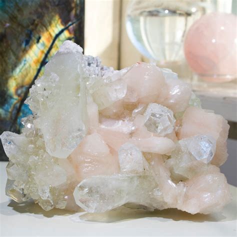 Exceptionally Gemmy Apophyllite With Large And Miniature Stilbite On