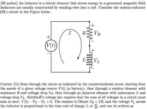 Solved Points An Inductor Is A Circuit Element That Chegg