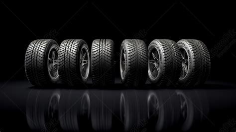 아스팔트 배경에 놓인 매끄러운 3d 렌더링 자동차 타이어 5개 3d 배경 3d 렌더링 배경 매끄러운 배경 이미지 Hd 3d 3d 렌더링 매끄러운 배경 사진 무료