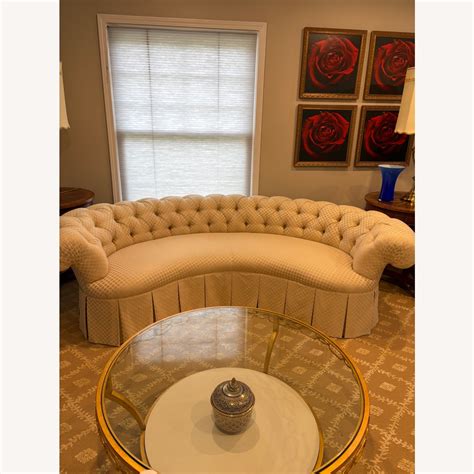 Taylor Made Custom Cream White Sofa With Hints Of Gold Aptdeco