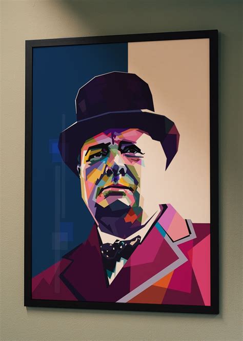 Winston Churchill Popkonst Poster Av Ghostart Printler