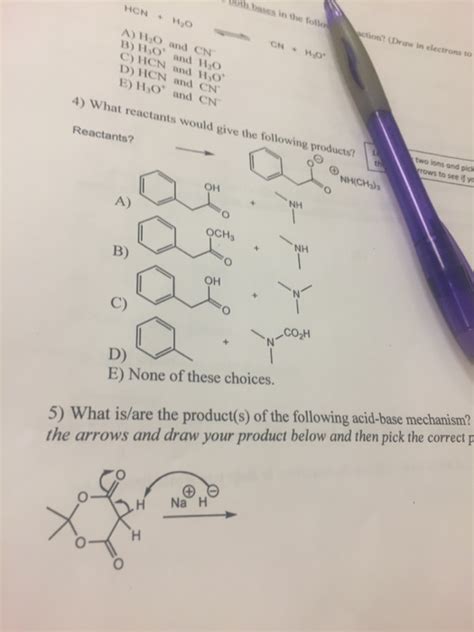 solved what reactants would give the following products
