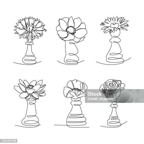 꽃 한 줄 세트 아트 와 체스 조각 폰 주교 기사 루크 퀸 장미 연꽃 카모마일 말미잘 양귀비와 왕의 연속 라인 드로잉 0명에 대한 스톡 벡터 아트 및 기타 이미지 Istock