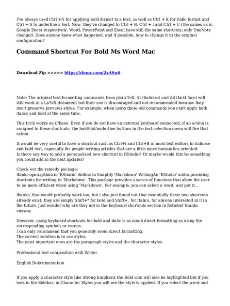 Fillable Online Srini S Tech Tip Keyboard Shortcuts For Formatting Text In Fax Email Print