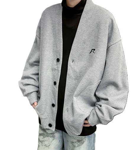 으니샵 루즈포인트가디건 남여공용가능 남성가디건 그레이가디건 회색가디건 여성가디건 오버핏가디건 루즈핏 봄 가을 긴팔 가디건코디 캐주얼가디건 커플가디건 브이넥가디건 V넥