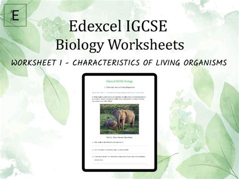 Edexcel Igcse Biology Worksheet 1 Characteristics Of Living Organisms Teaching Resources
