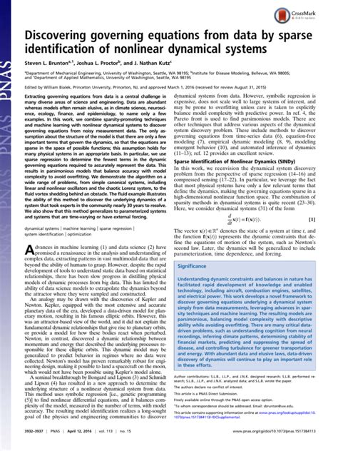 Brunton Sindy Pdf Nonlinear System Dynamical System