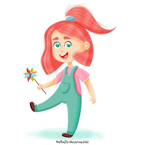 Иллюстрация Мия бренд персонаж для детской игровой зоны в стиле