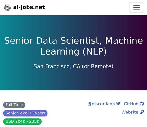 Hiring Senior Data Scientist Machine Learning Nlp Remote Rai