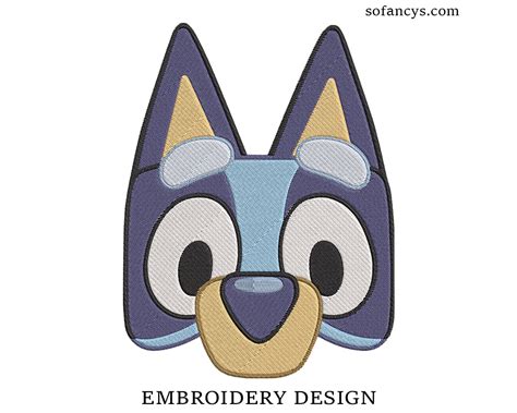 Bluey Face Embroidery Designs Bluey Face Embroidery Designs