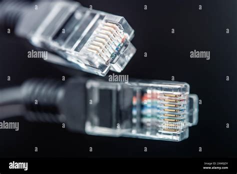 Two Ethernet Connectors Are Displayed Prominently Illustrating Intricate Pin Configurations