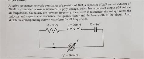 Solved A Series Resonance Network Consisting Of A Resistor