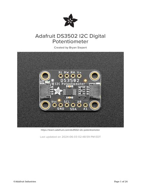 Ds3502 I2c Potentiometer Pdf Arduino Printed Circuit Board