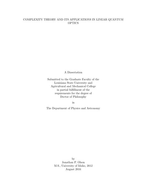 Pdf Complexity Theory And Its Applications In Linear Quantum Optics A Thesis