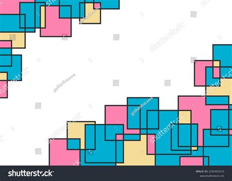 Minimalist Background Colorful Overlapping Square Pattern Stock Vector Royalty Free 2242425515