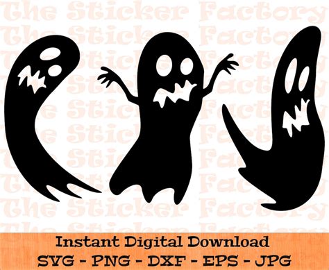 Ghosts Svg Digital Download Svg Dfx Png Eps  Cutting Files For Cricut Halloween Clip Art