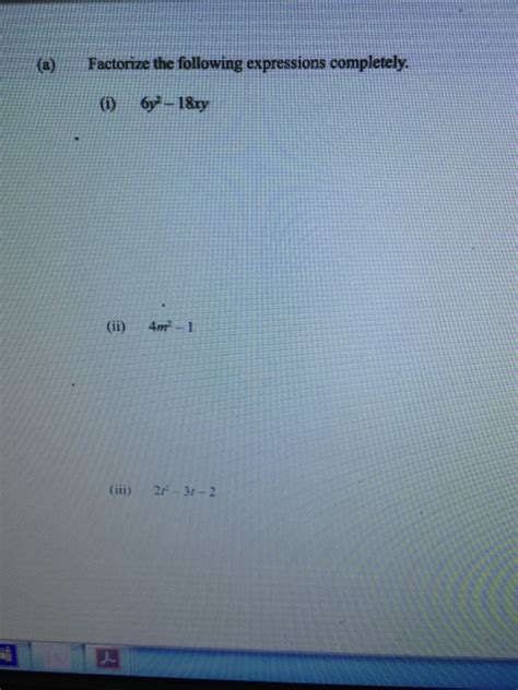 Solved Factorize The Following Expressions Completely I