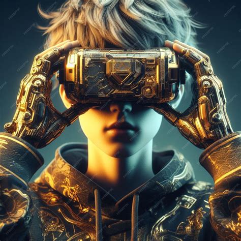 premium ai image realistic ai native gaming girl playing with vr ai girl robot 3d hd images