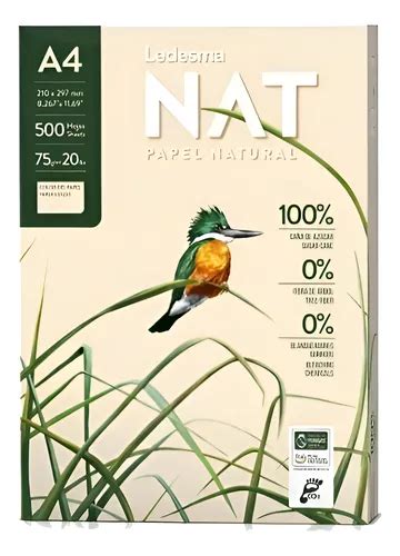 5 Resmas Ledesma Ecologica Nat A4 500 Hojas 75 Grs Marrón Claro Envío