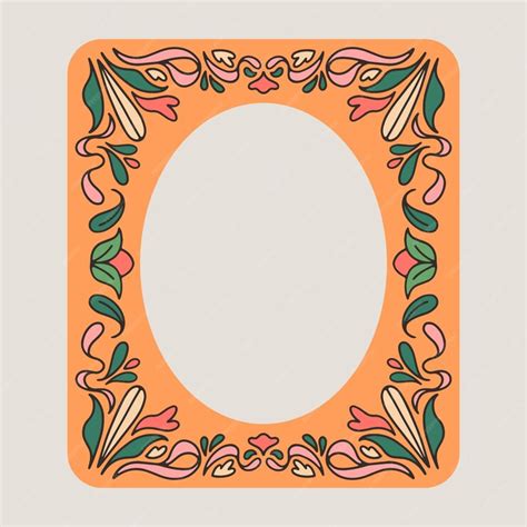 손으로 그린 아르누보 프레임 디자인 무료 벡터