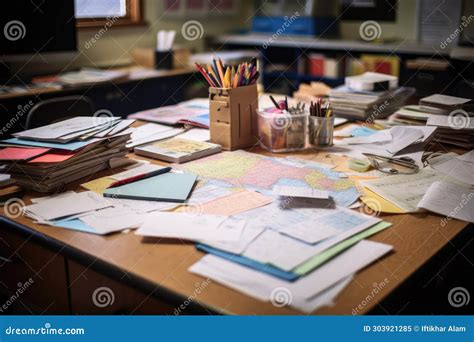 Cluttered Vs Organized Workspace Contrast Royalty Free Stock