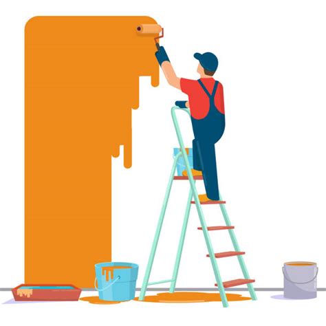 Wall Painter Clipart Royalty Free Rf Clip Art Illustration Of A