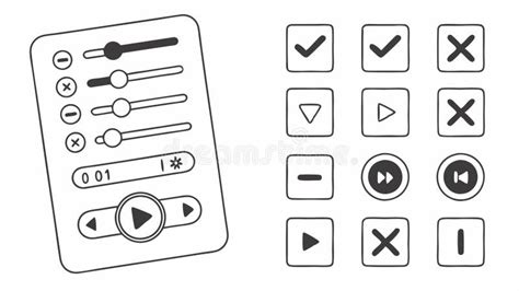 Control Panel Icons Sliders And Settings Adjustment Symbols Collection Generative Ai Stock