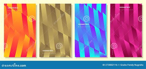 Abstract Colorful Geometric Background Template Set Copy Space For Poster Or Banner Design Stock