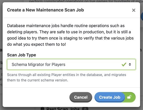 Database Scan Jobs Metaplay Docs
