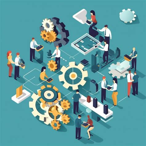 Premium Ai Image A Group Of People Working On Gears