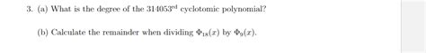 Solved 3 A What Is The Degree Of The 314053 Text