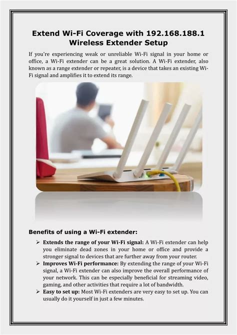 Ppt Extend Wi Fi Coverage With 192 168 188 1 Wireless Extender Setup Powerpoint Presentation