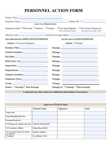 Free 33 Personnel Action Form Samples In Pdf