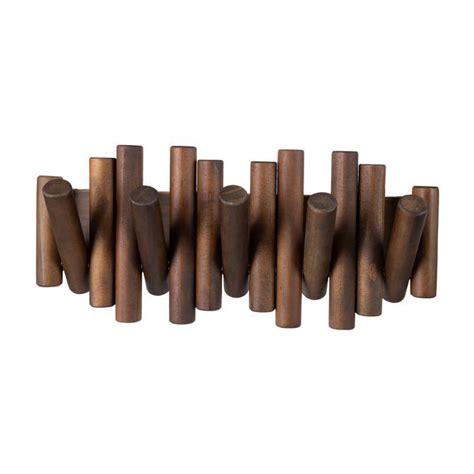 Cabideiro De Parede Picket Rail Marrom Wall Mounted Coat Rack Umbra