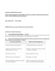 BIT OBJECT ORIENTED ANALYSIS AND DESIGN Docx UNIVERSITY EXAMINATIONS SECOND