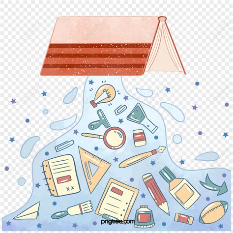 손으로 그린 귀여운 책 일러스트 교육 요소 돋보기 체크목적학교 문구 Png 일러스트 무료 다운로드 Lovepik