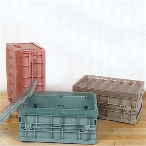 Plastic Folding Storage Container Basket Crate Box Grandado