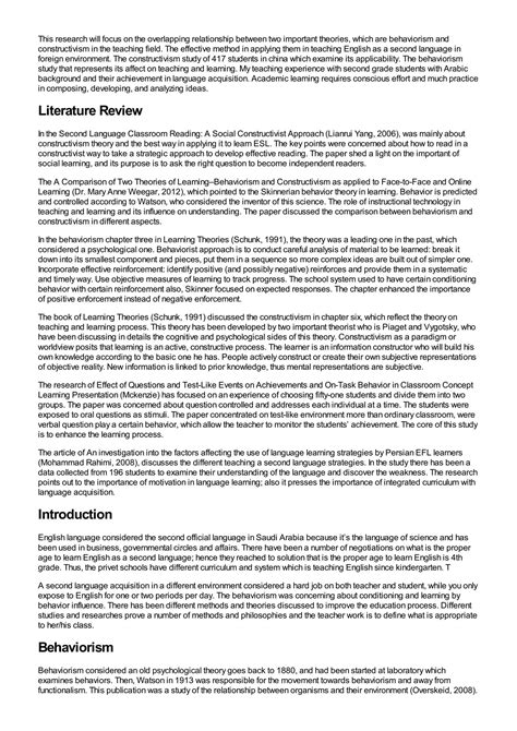 Solution Behaviorism And Constructivism Studypool