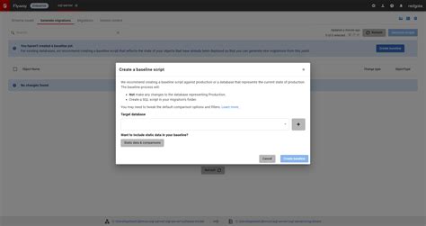 Tutorial Generate A Baseline Script Redgate Flyway Product