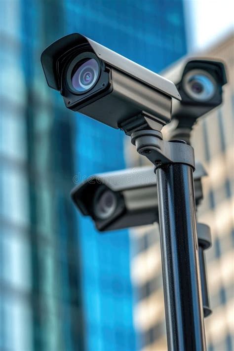 Surveillance Cameras Monitoring Urban Streets For Enhanced Security Stock Image Image Of