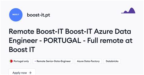 Boost It Hiring Boost It Boost It Azure Data Engineer Portugal Full Remote • Remote Work