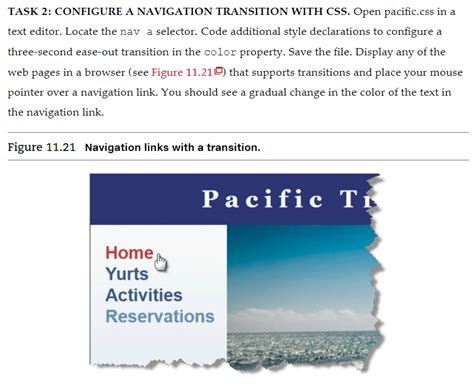 solved task 2 configure a navigation transition with css