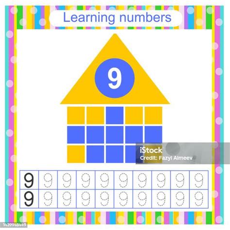 유치원 워크 시트 활동 파선 추적 아이들이 숫자 쓰기를 연습할 수 있는 숫자 워크시트 번호 9 0명에 대한 스톡 벡터 아트 및 기타 이미지 Istock