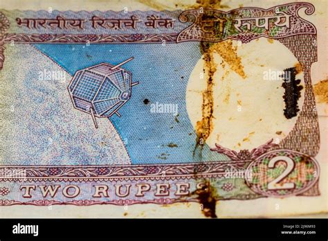 Old Two Rupee Notes Combined On The Table India Money On The Rotating Table Old Indian